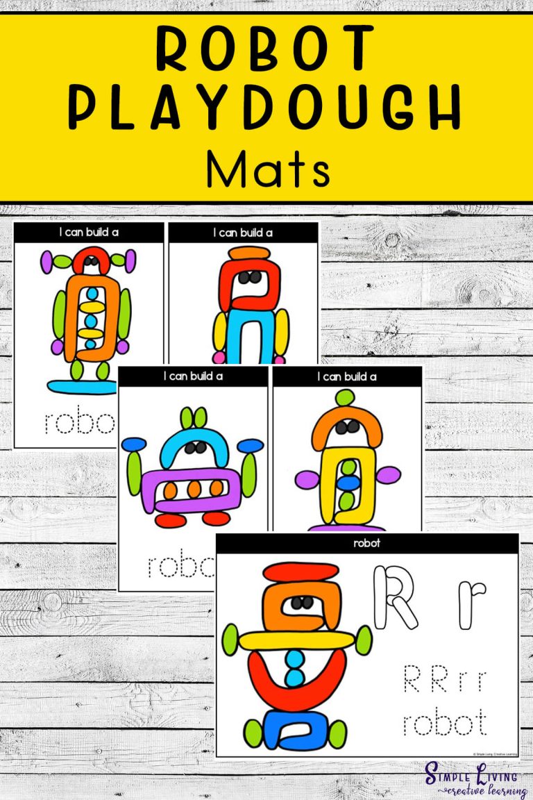 Robot Themed Playdough Mats - Simple Living. Creative Learning