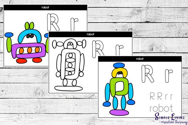 Robot Themed Playdough Mats - Simple Living. Creative Learning