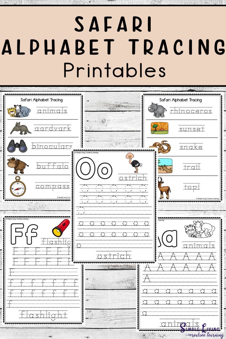 Safari Alphabet Tracing Printables - Simple Living. Creative Learning
