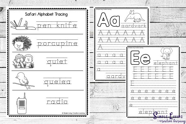 Safari Alphabet Tracing Printables - Simple Living. Creative Learning