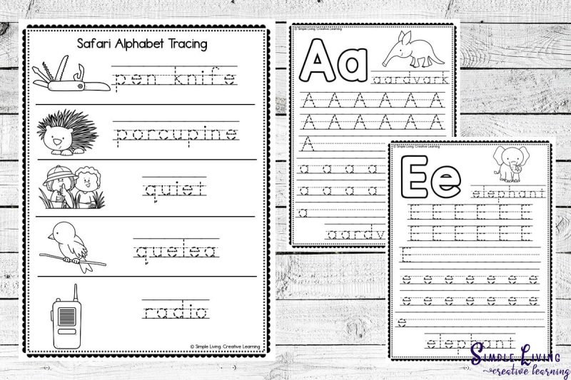 Safari Alphabet Tracing Printables - Simple Living. Creative Learning