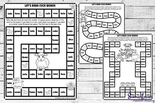 Let's Read CVCe Words Printable Board Games - Simple Living. Creative ...