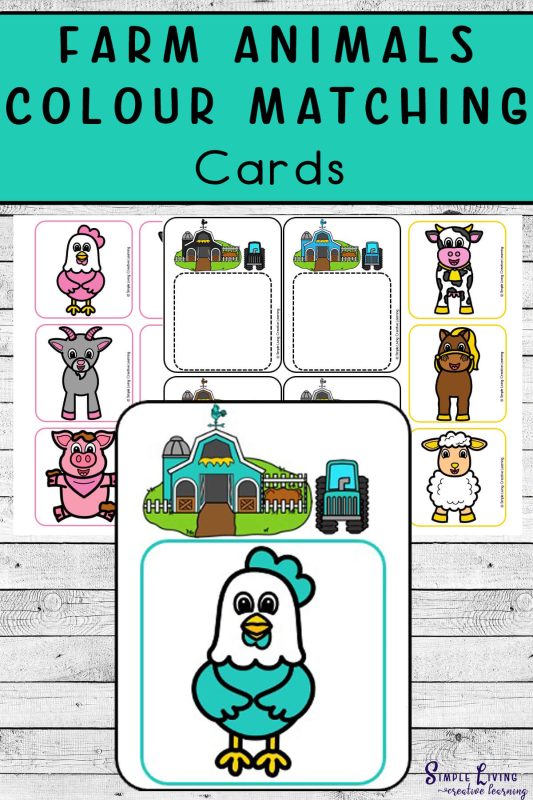 Farm Animals Colour Matching Cards - Simple Living. Creative Learning