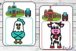 Farm Animals Colour Matching Cards - Simple Living. Creative Learning
