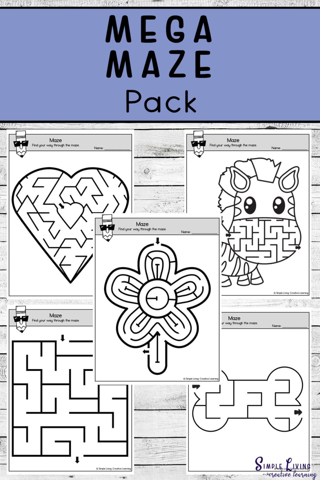 Mega Maze Printables Pack - Simple Living. Creative Learning