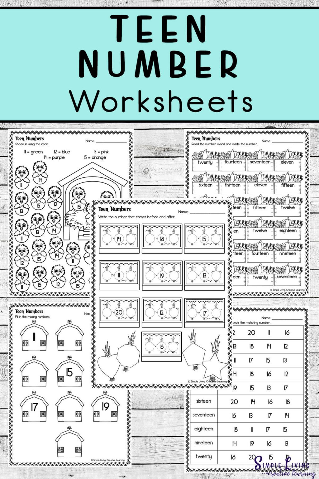 Teen Number Worksheets - Simple Living. Creative Learning