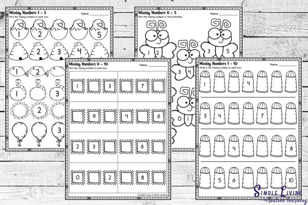 Missing Number Worksheets - Simple Living. Creative Learning