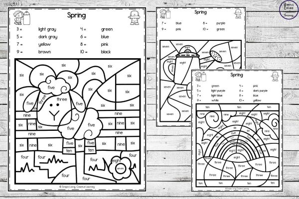 Spring Colour by Code Printables - Simple Living. Creative Learning