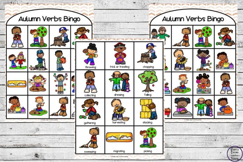 Autumn Verbs Bingo - Simple Living. Creative Learning