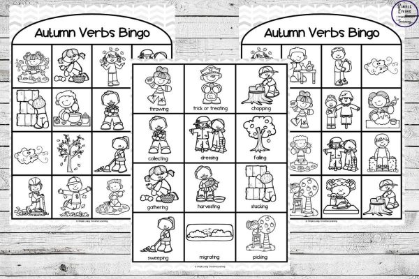 Autumn Verbs Bingo - Simple Living. Creative Learning