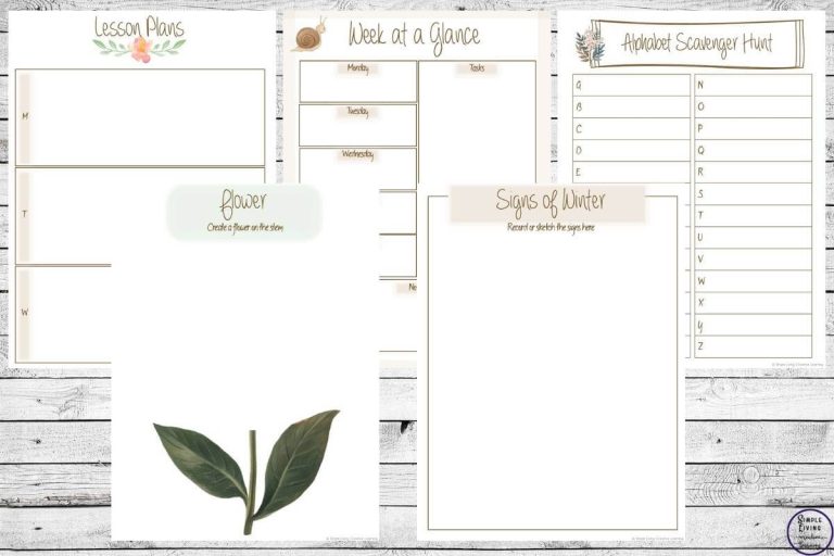 Printable Nature Journal - Simple Living. Creative Learning