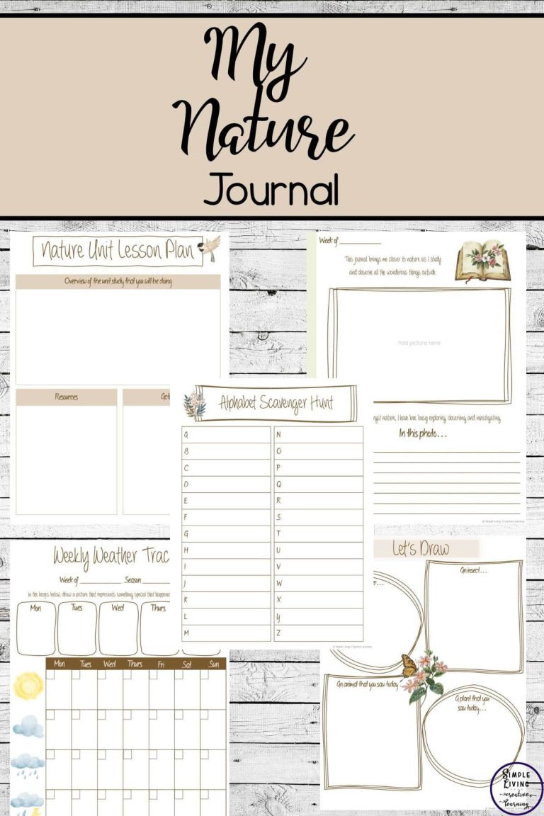 Printable Nature Journal - Simple Living. Creative Learning