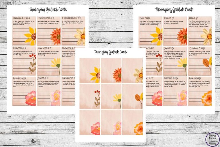 Printable Thanksgiving Gratitude Cards - Simple Living. Creative Learning