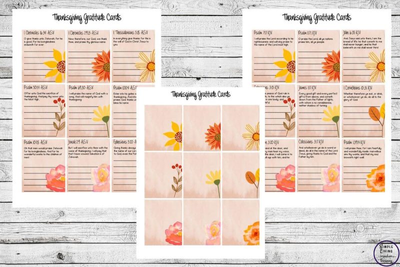 Printable Thanksgiving Gratitude Cards - Simple Living. Creative Learning
