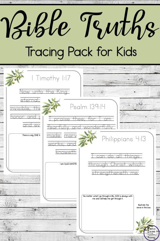 Bible Truth Tracing Printables For Kids - Simple Living. Creative Learning