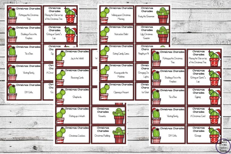 Printable Christmas Charades Cards - Simple Living. Creative Learning