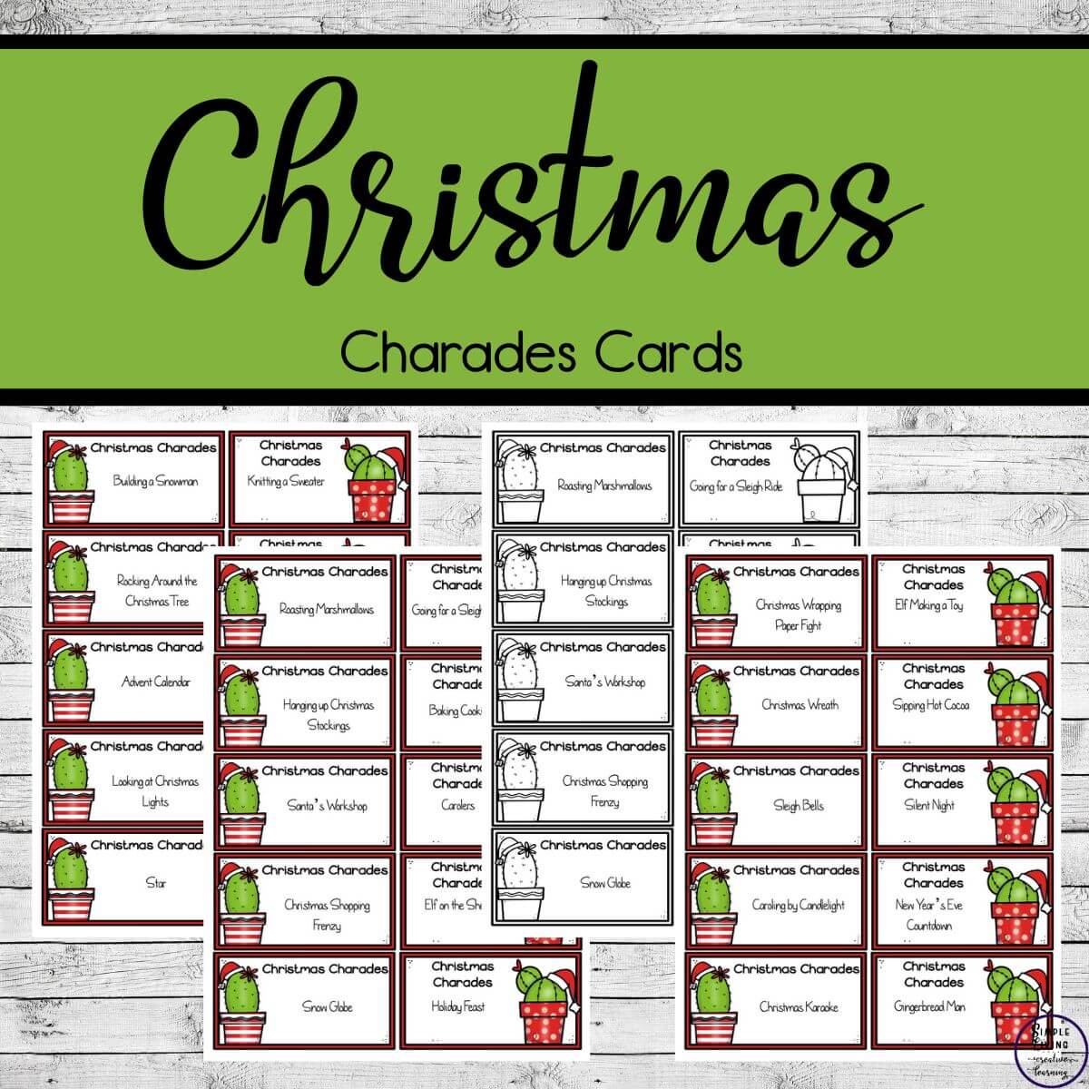 Printable Christmas Charades Cards - Simple Living. Creative Learning
