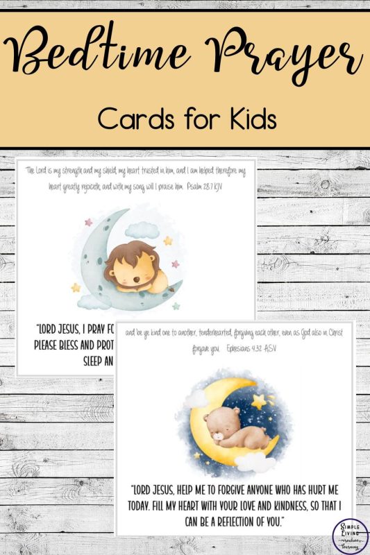Bedtime Prayer Cards for Kids - Simple Living. Creative Learning