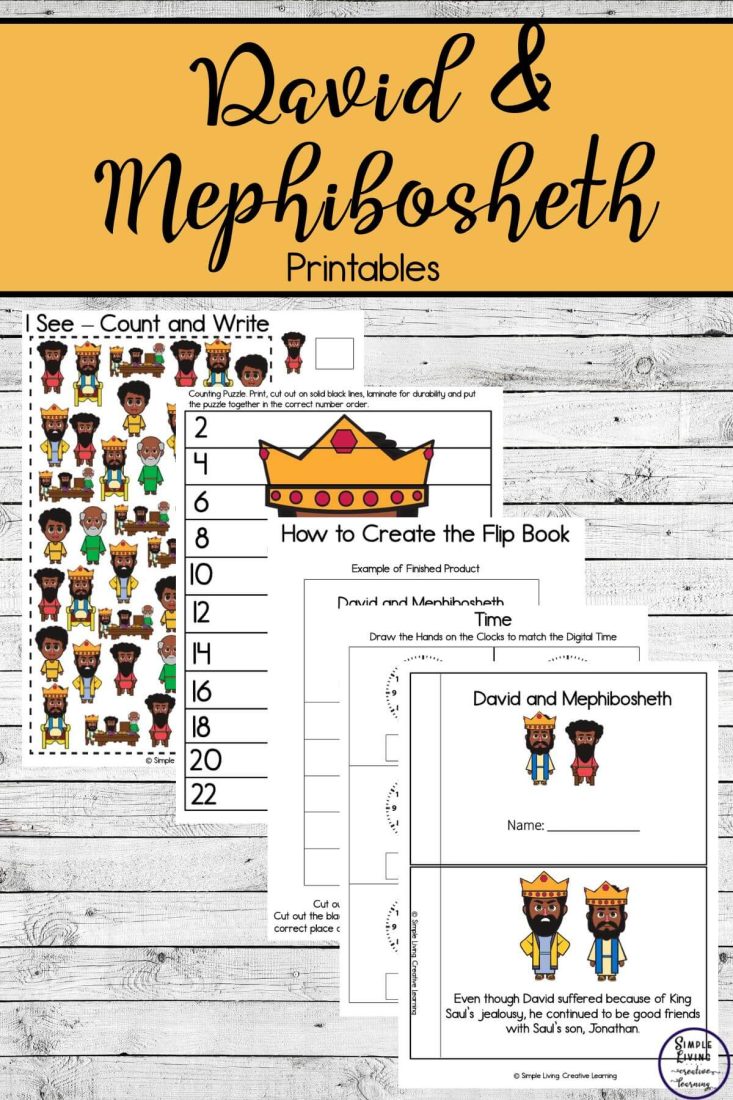 David and Mephibosheth Printables - Simple Living. Creative Learning